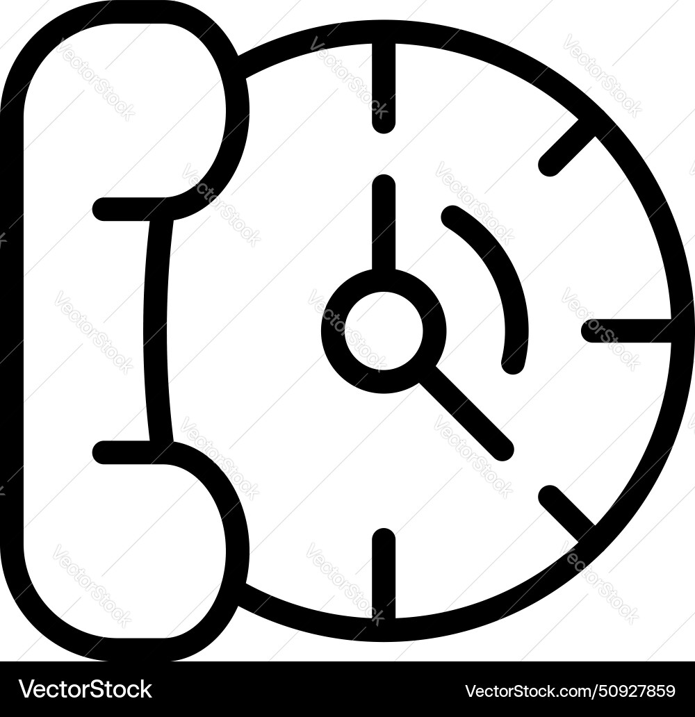 Non stop emergency call icon outline phone Vector Image