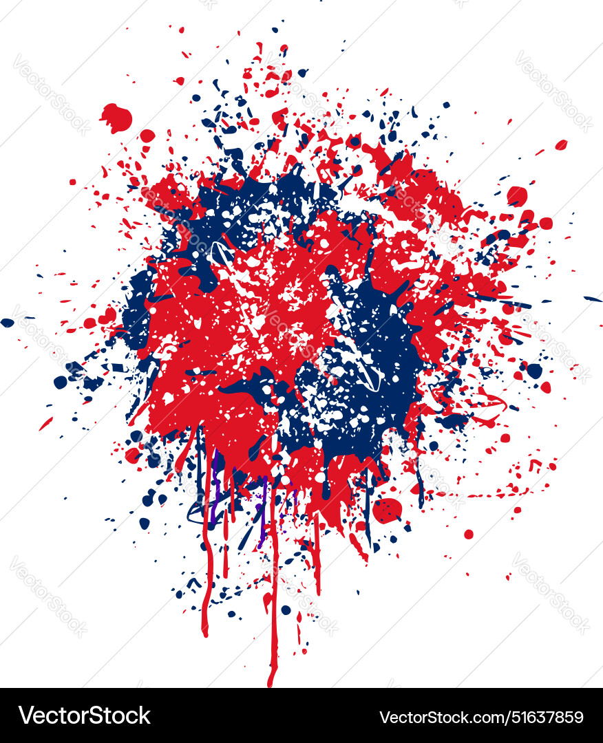 Red Blue White Paint Splatter Royalty Free Vector Image