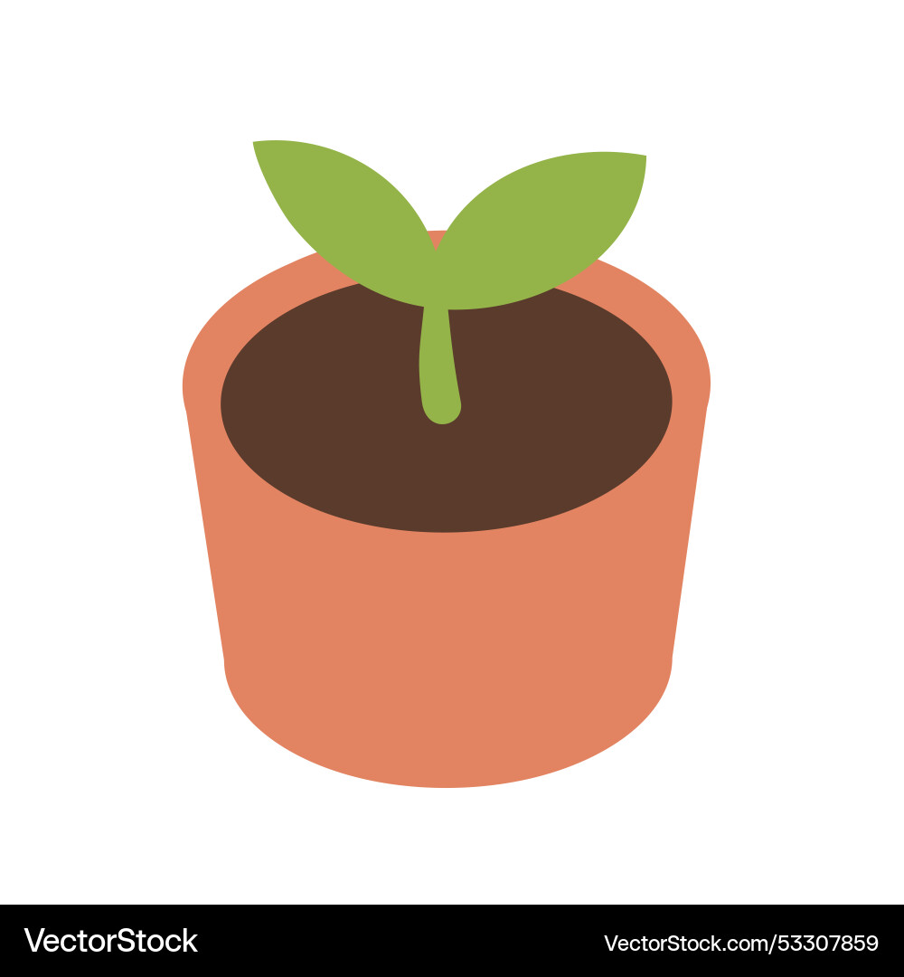 Small plant in pot art simple potted Royalty Free Vector