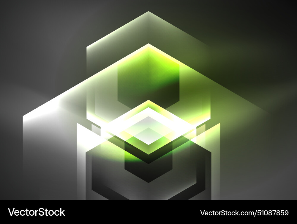 Symmetrical glowing shapes like triangles Vector Image