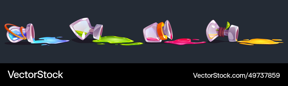 Ui spill potion glass bottle for magic game Vector Image