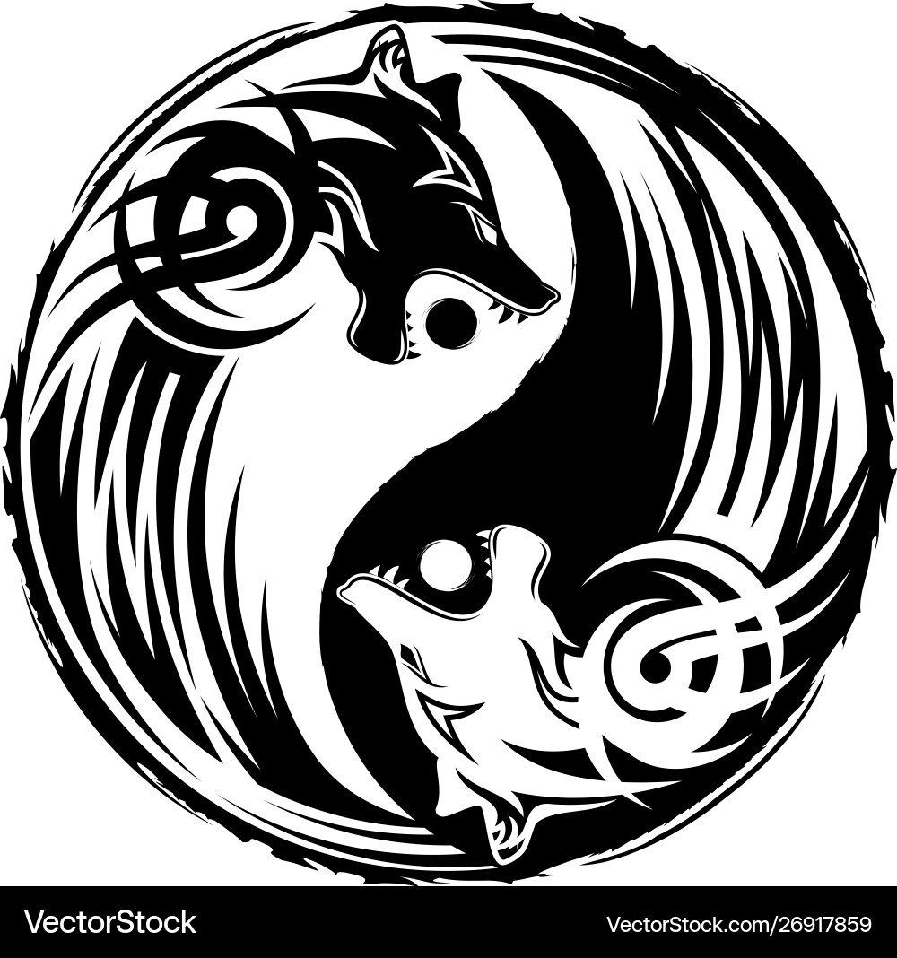 Yin Yang Wolf Tattoos YIN YANG OF WOLF Yin Yang Wolf Posters And
