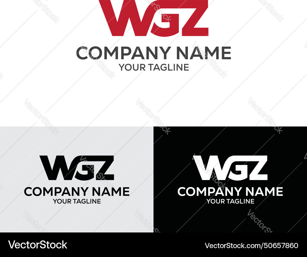 3 letter wgz initial logo template Royalty Free Vector Image