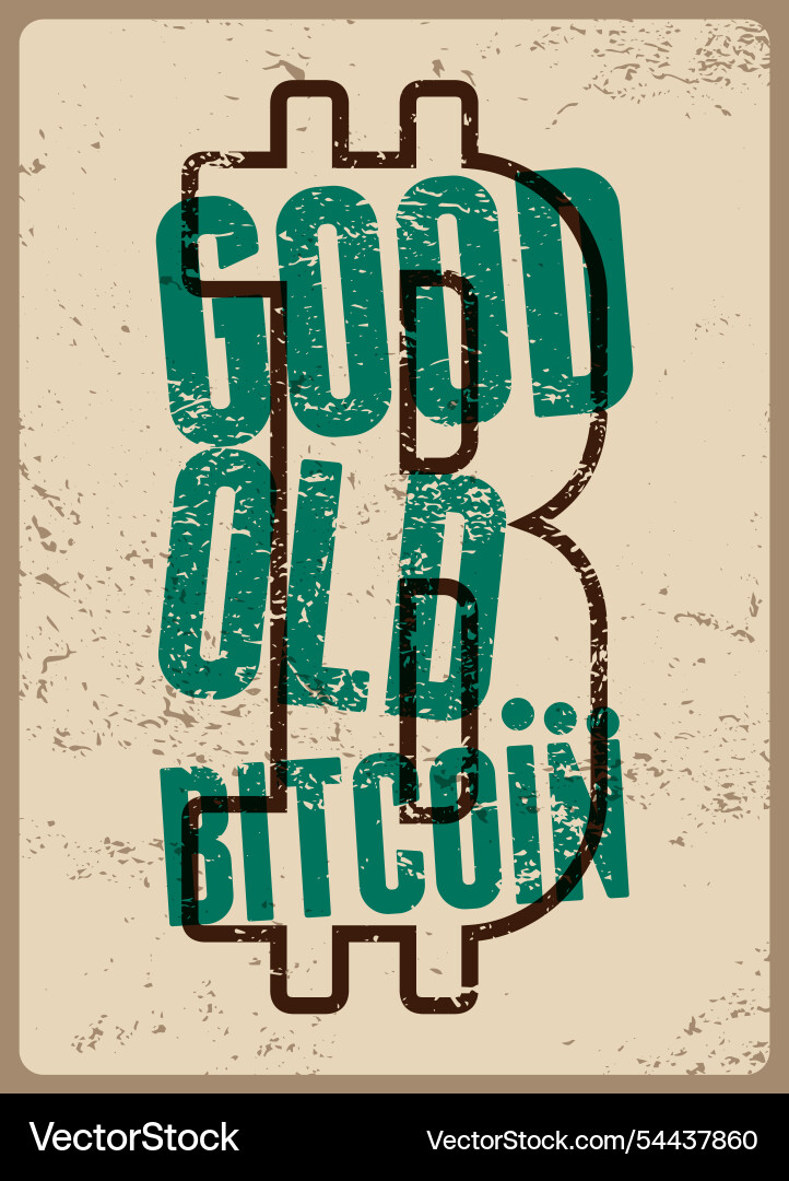 Bitcoin typographic vintage grunge style poster Vector Image