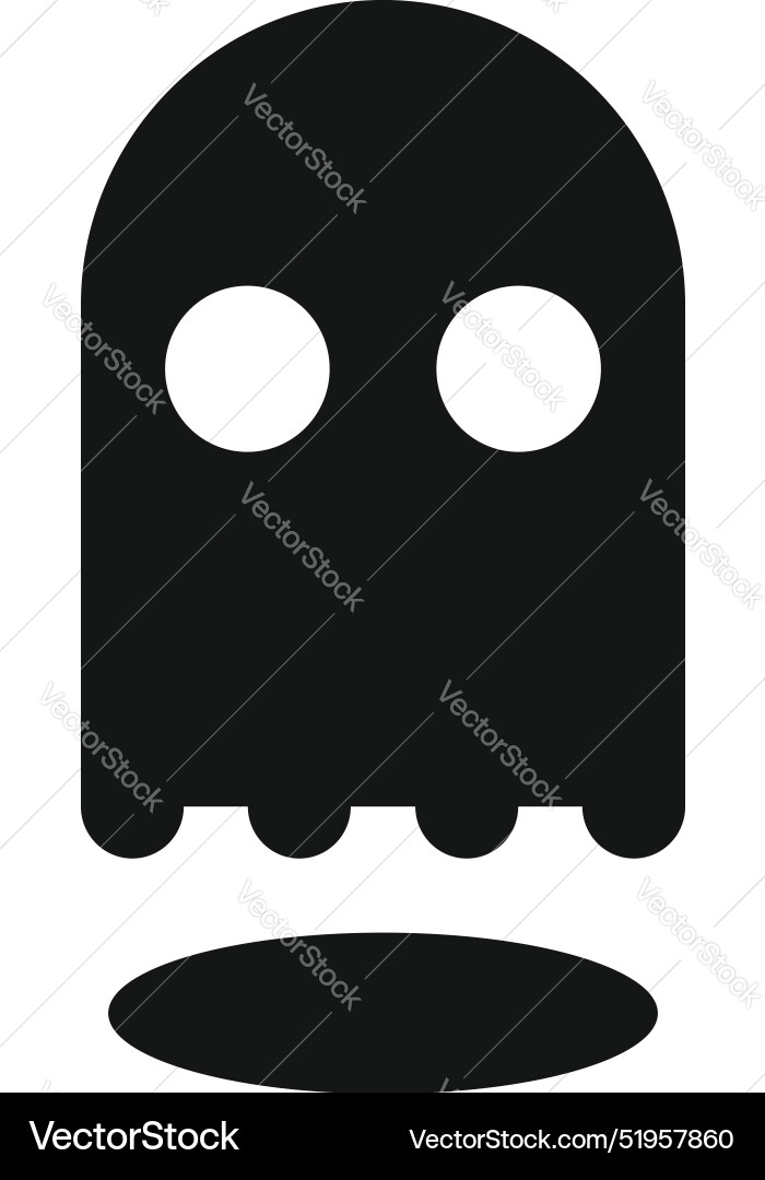 Black ghost floating with shadow minimalist icon Vector Image