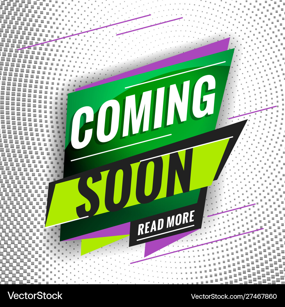 Coming soon promotional concept template Vector Image
