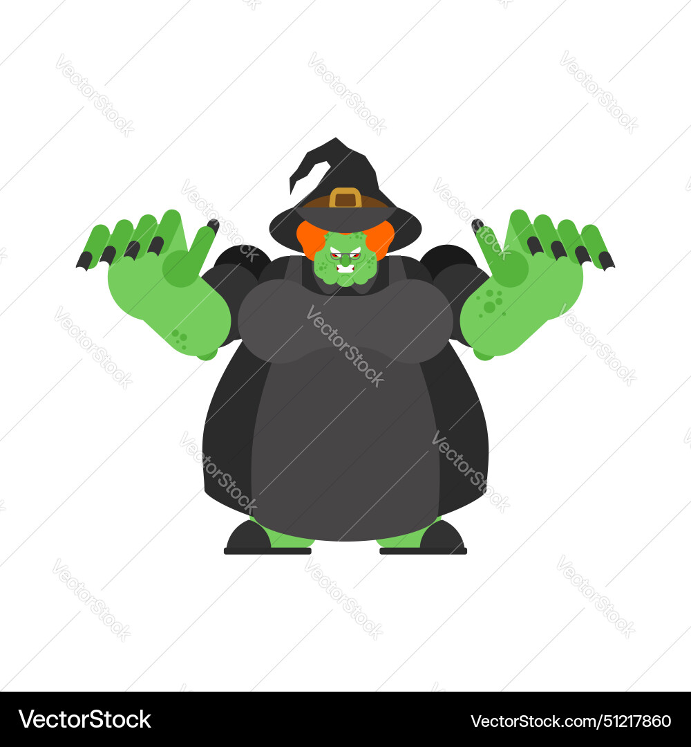 Evil witch isolated angry sorceress Royalty Free Vector