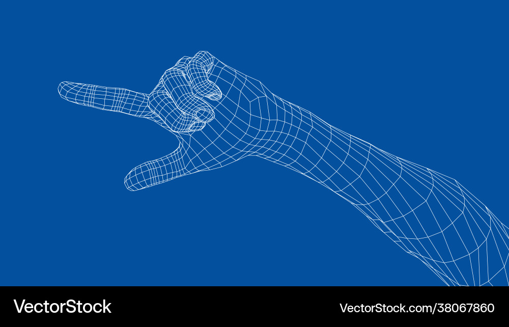 Human hand point with finger Royalty Free Vector Image