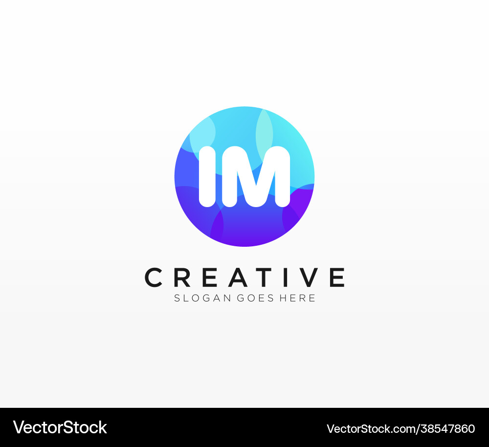 Im initial logo with colorful circle template Vector Image