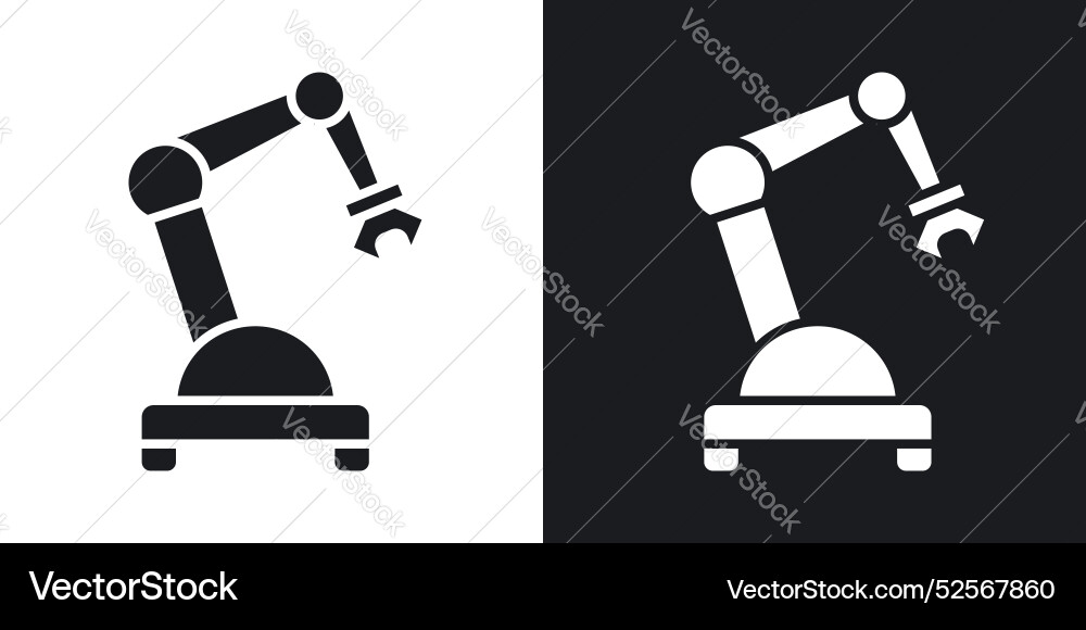 Industrial robot icon set on white background Vector Image