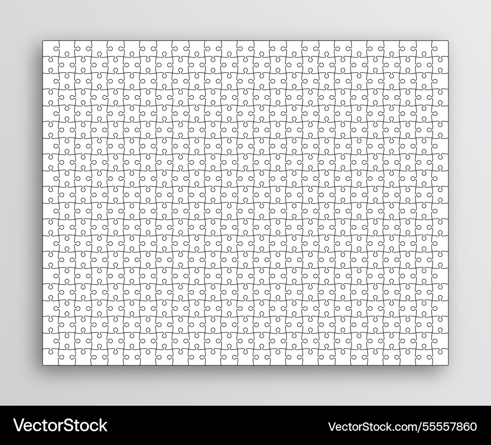 Large puzzle cutting template big jigsaw outline Vector Image