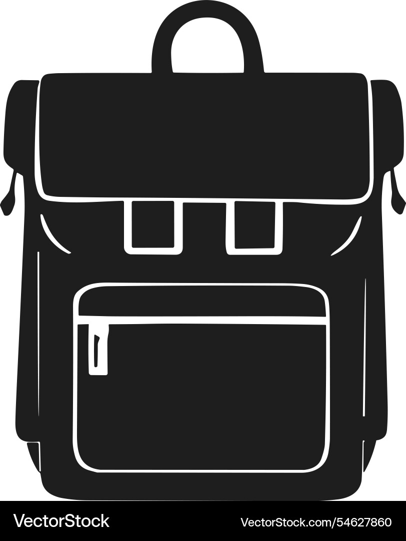 Modern backpack with flap closure and front Vector Image