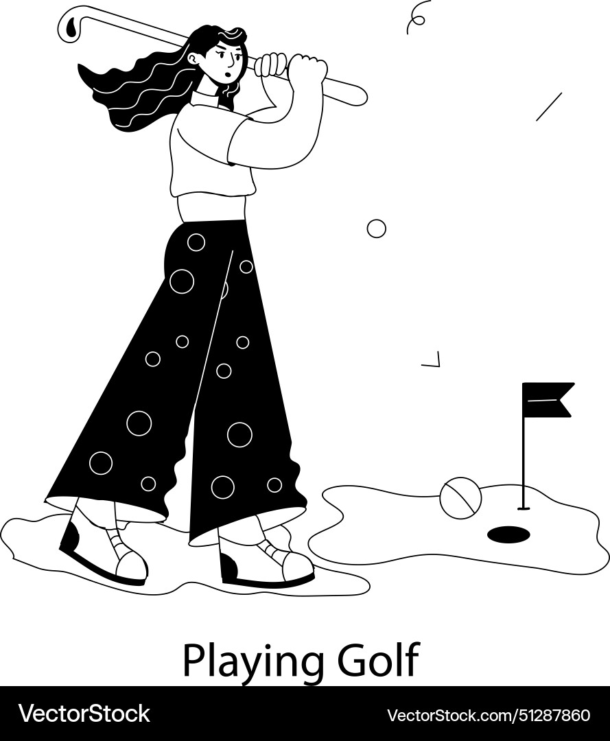 Playing golf Royalty Free Vector Image - VectorStock