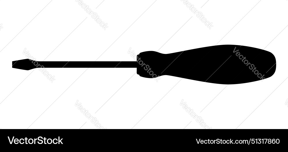 Screwdriver silhouette shape black and white Vector Image