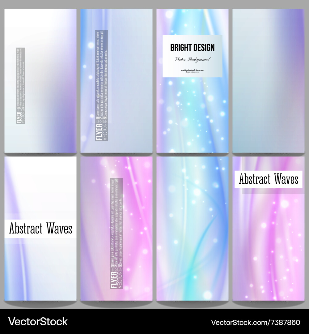 Set of modern flyers abstract wave Royalty Free Vector Image