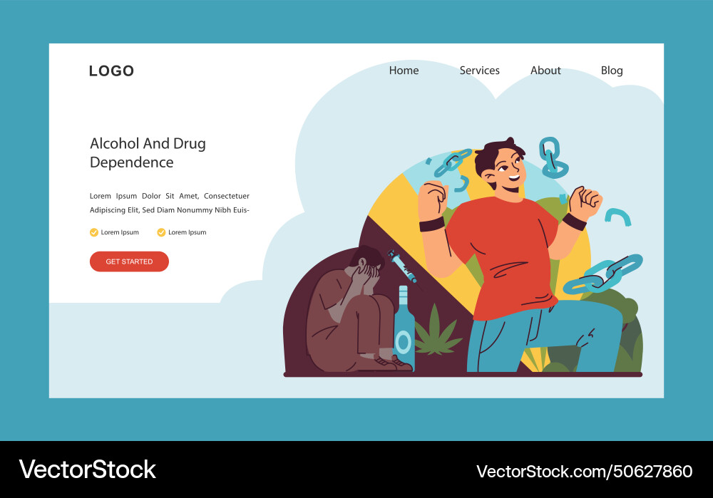 Substance abuse recovery flat Royalty Free Vector Image