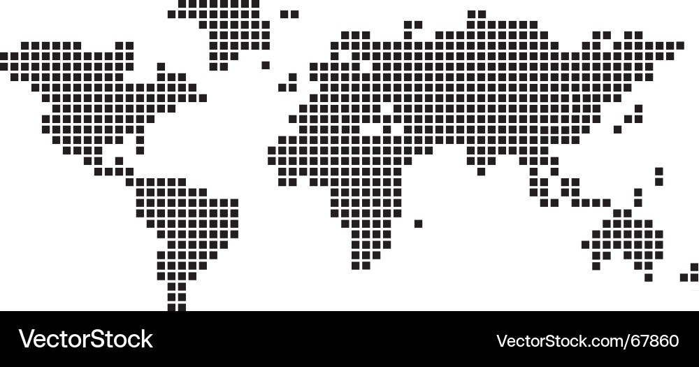 World map squares Royalty Free Vector Image - VectorStock