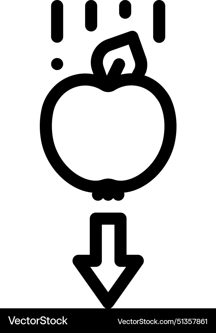 Apple icon thin linear style design isolated Vector Image