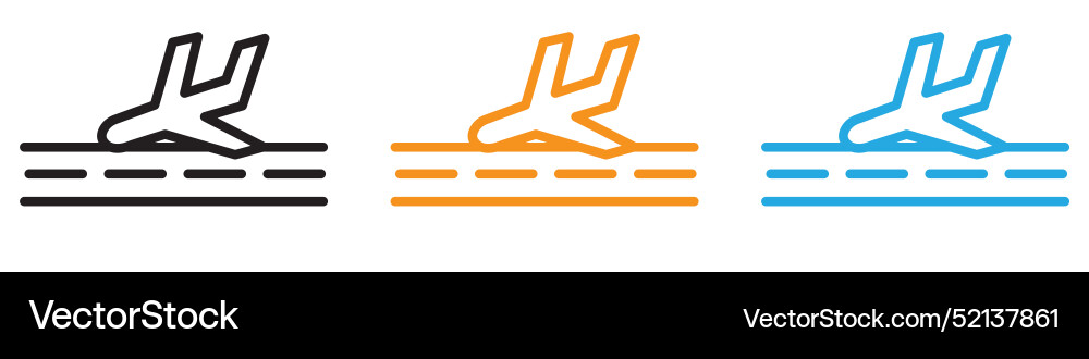 Arrivals plane logo set collection for web app ui Vector Image