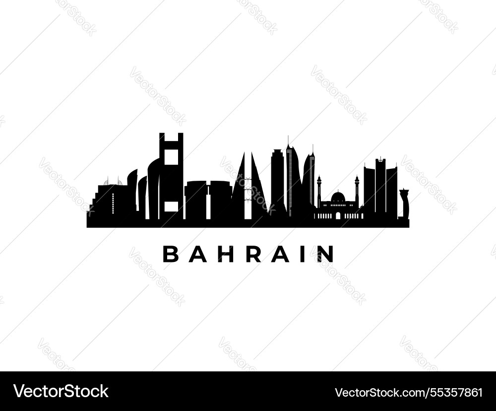 Bahrain skyline travel famous landmarks Royalty Free Vector