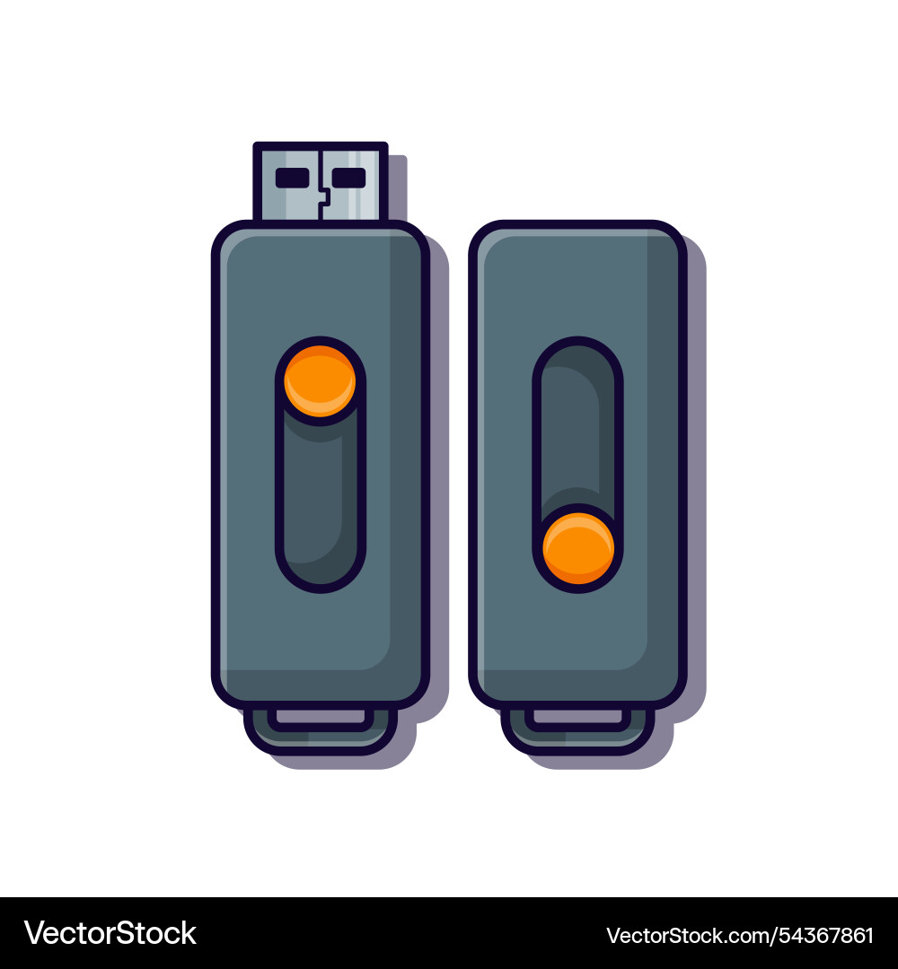 Cartoon of flash drive usb Royalty Free Vector Image