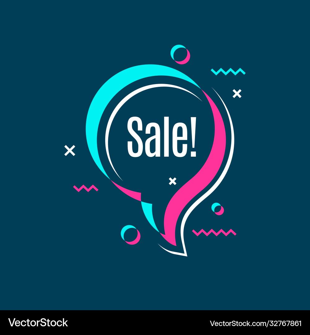 Colorful speech bubble promotion banner shape Vector Image