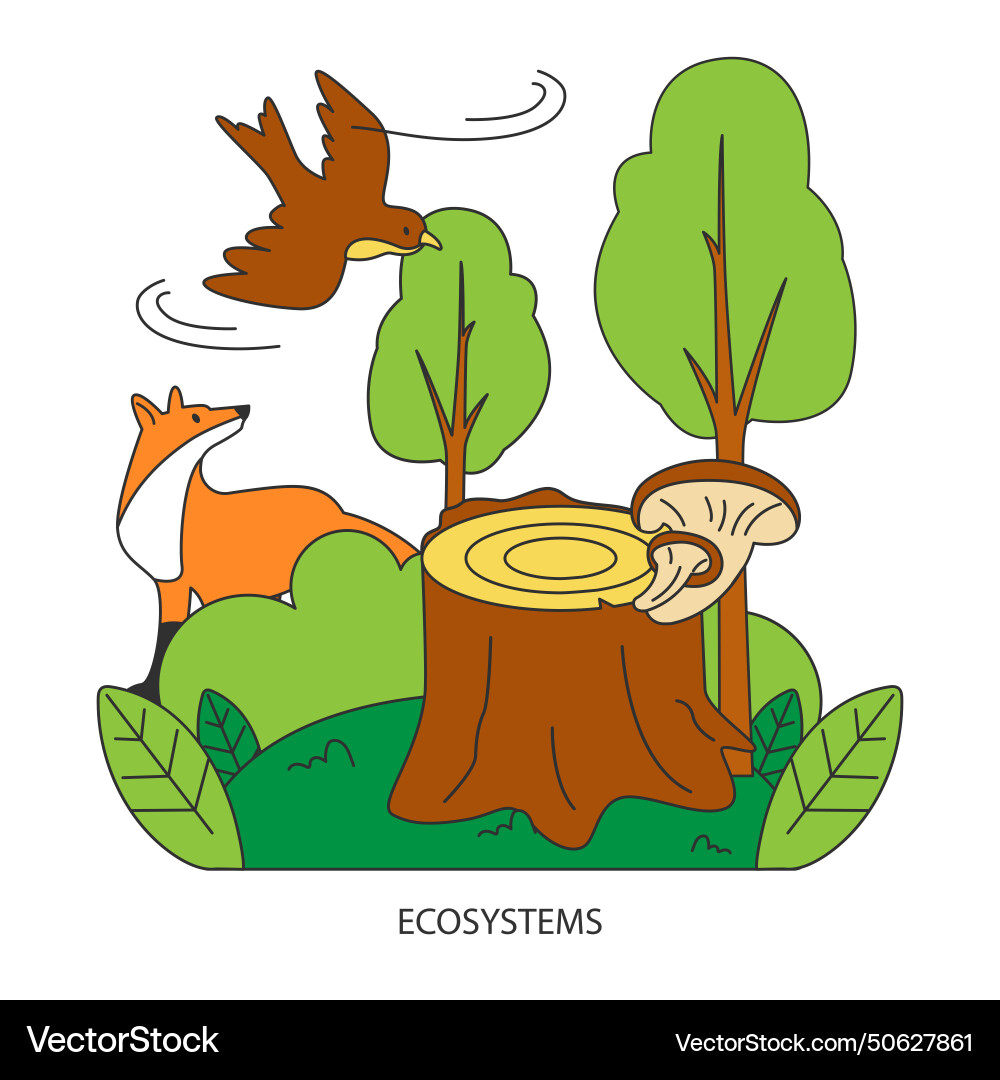 Ecosystem wildlife and environment flora Vector Image