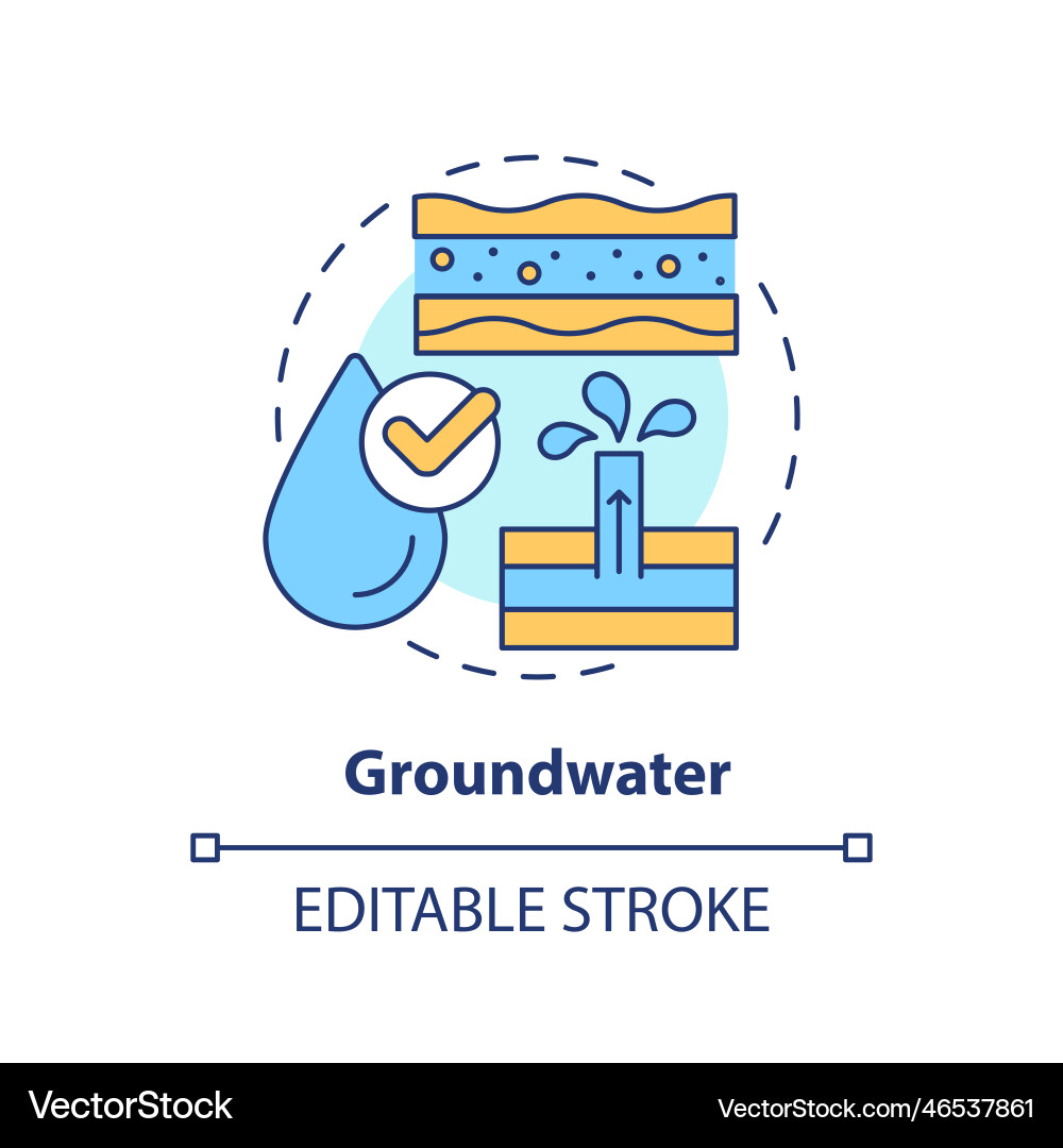 Groundwater concept icon Royalty Free Vector Image