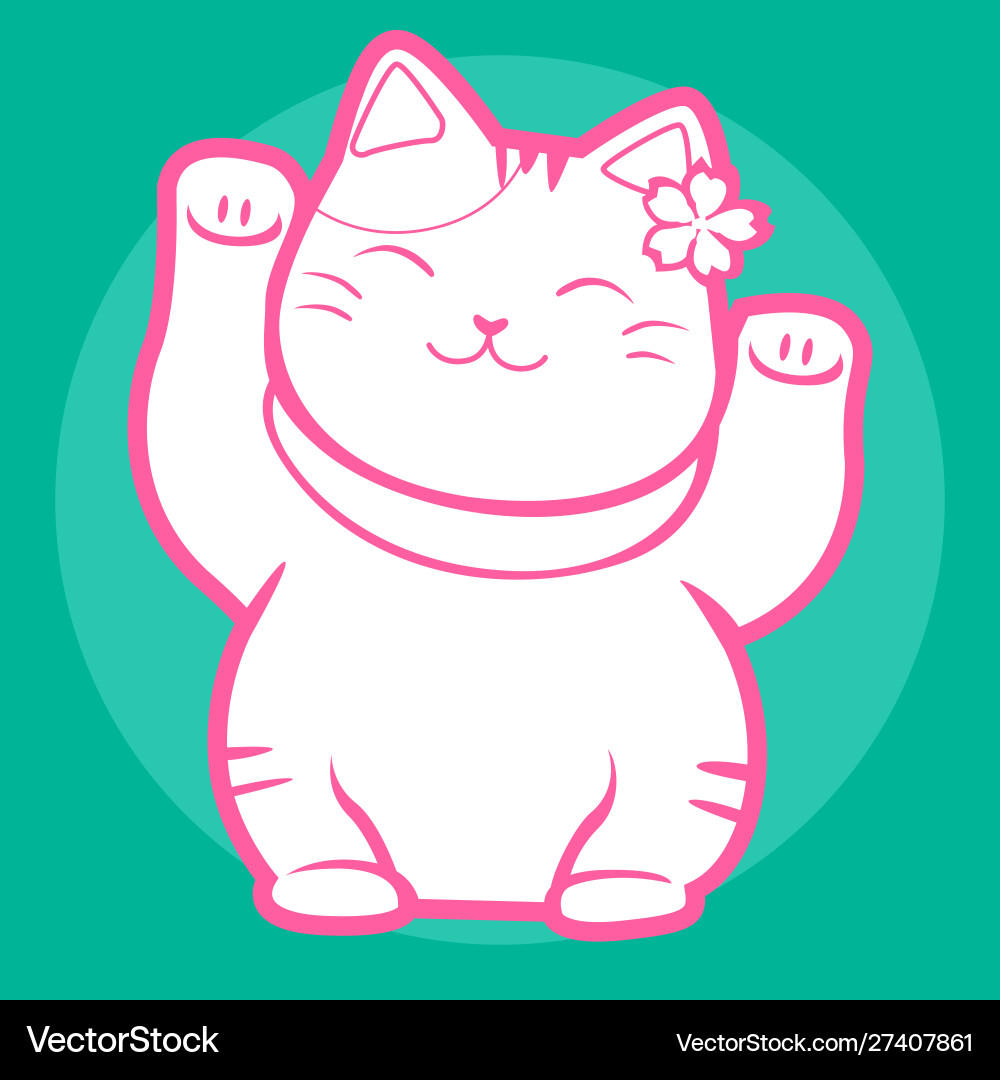 Lucky cat maneki neko japan 05 Royalty Free Vector Image