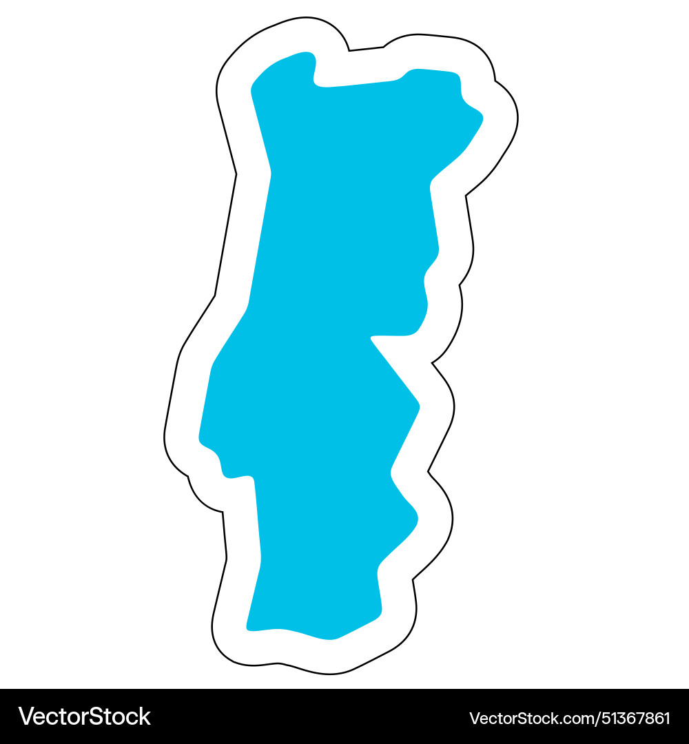Portugal country map sticker Royalty Free Vector Image