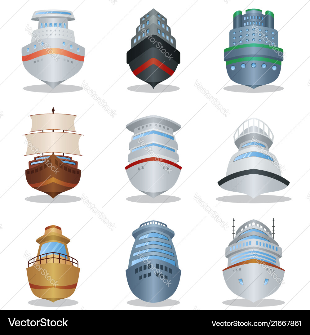 Ship icons Royalty Free Vector Image - VectorStock