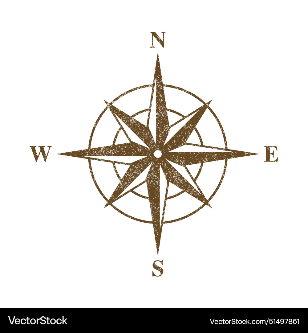 Vintage wind rose symbol compass icon Royalty Free Vector