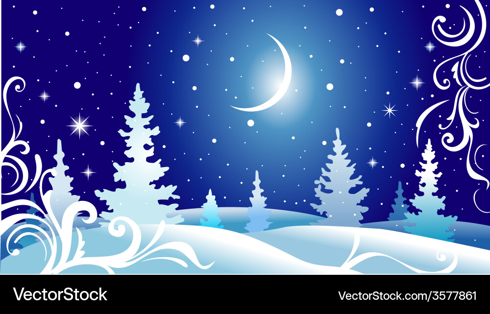 Winter landscape Royalty Free Vector Image - VectorStock