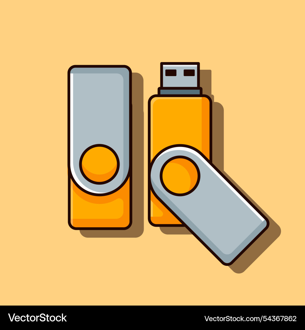 Cartoon of flash drive usb Royalty Free Vector Image