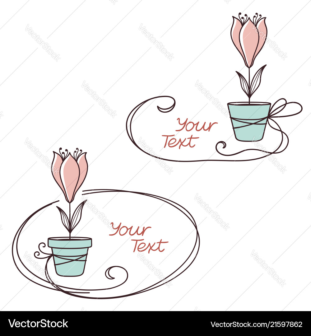 Floral text frames Royalty Free Vector Image - VectorStock