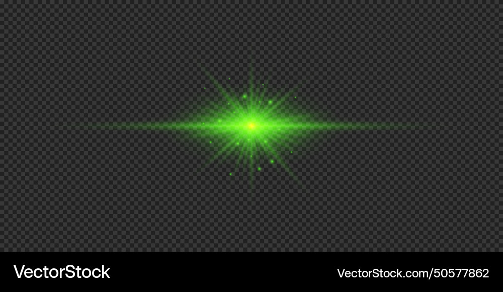 Green horizontal light effect of lens flares Vector Image