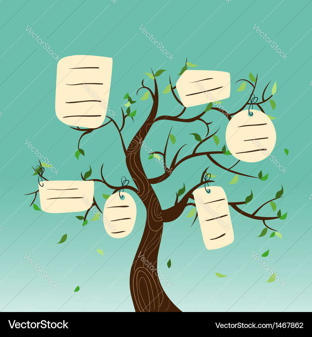 Hang tag family tree Royalty Free Vector Image