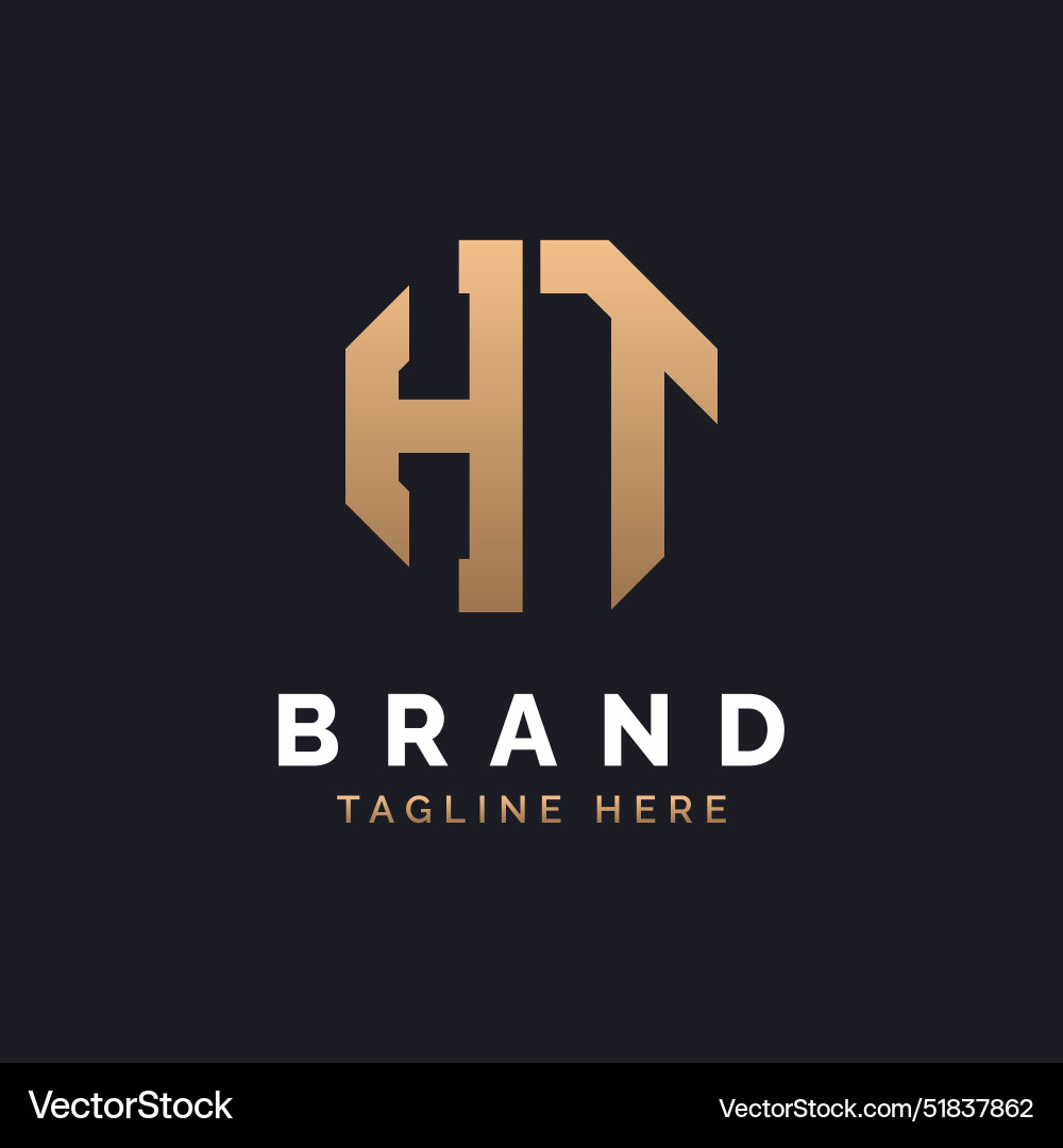 Ht logo design modern minimal elegant and luxury Vector Image