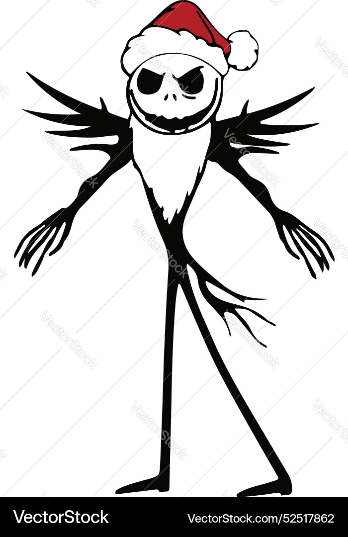 Jack skellington christmas svg holidays Royalty Free Vector