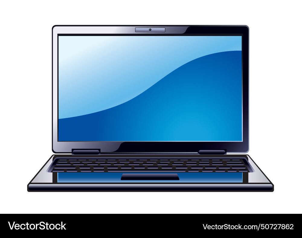 Laptop open mobility computer screen internet Vector Image