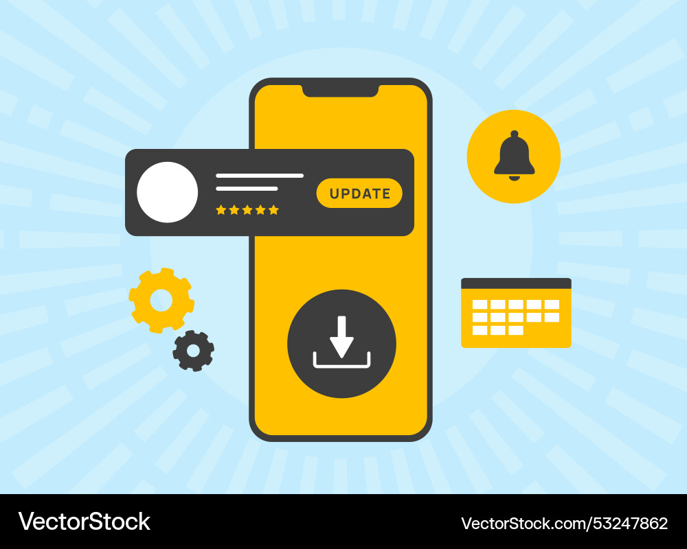 Mobile app update with software upgrade new Vector Image