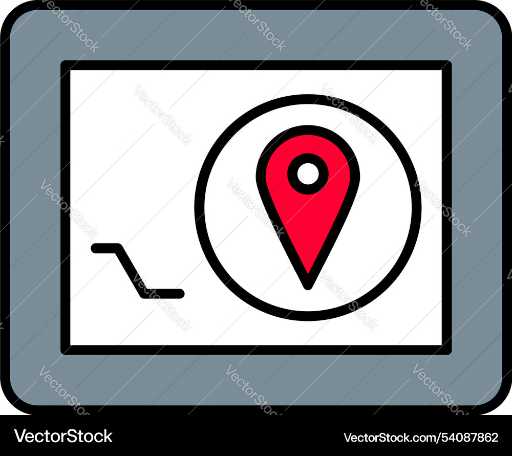 Navigator device line filled icon design Vector Image