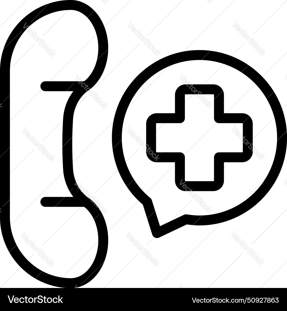 Ambulance emergency call icon outline Royalty Free Vector