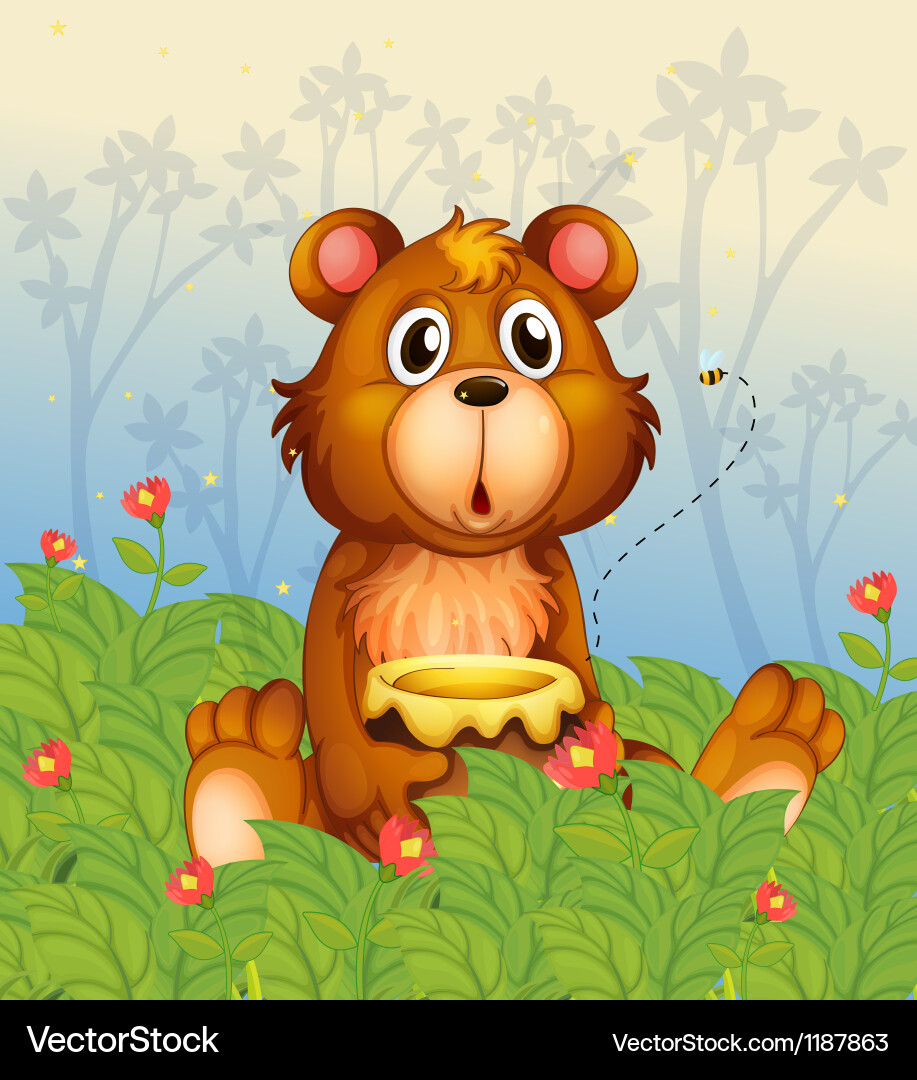 Cartoon honey bear Royalty Free Vector Image - VectorStock