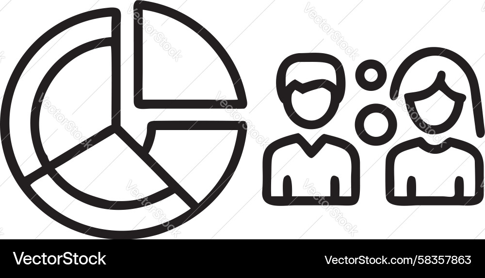 Demographic Pie Chart with People Royalty Free Vector Image