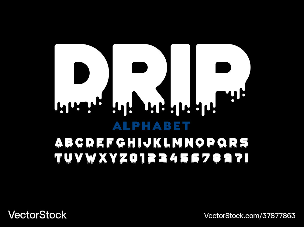 Dripping style font design alphabet letters Vector Image
