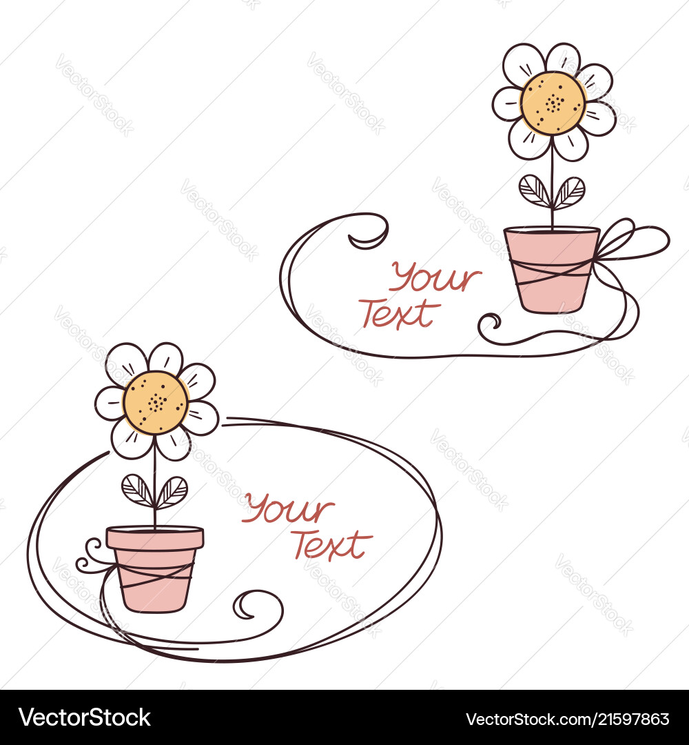 Floral text frames Royalty Free Vector Image - VectorStock