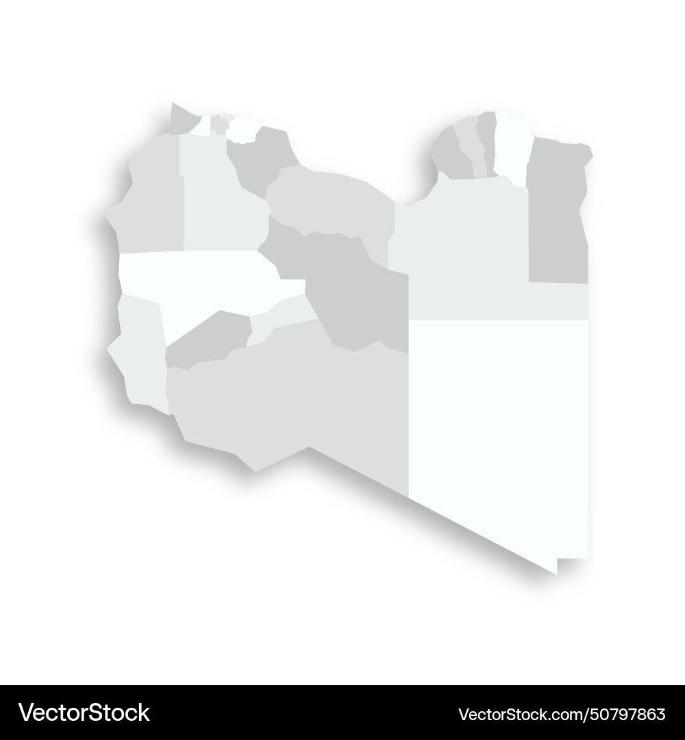 Libya political map of administrative divisions Vector Image