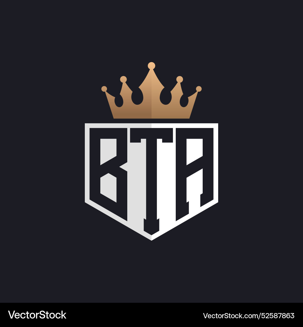 Luxury bta logo with crown elegant initials Vector Image