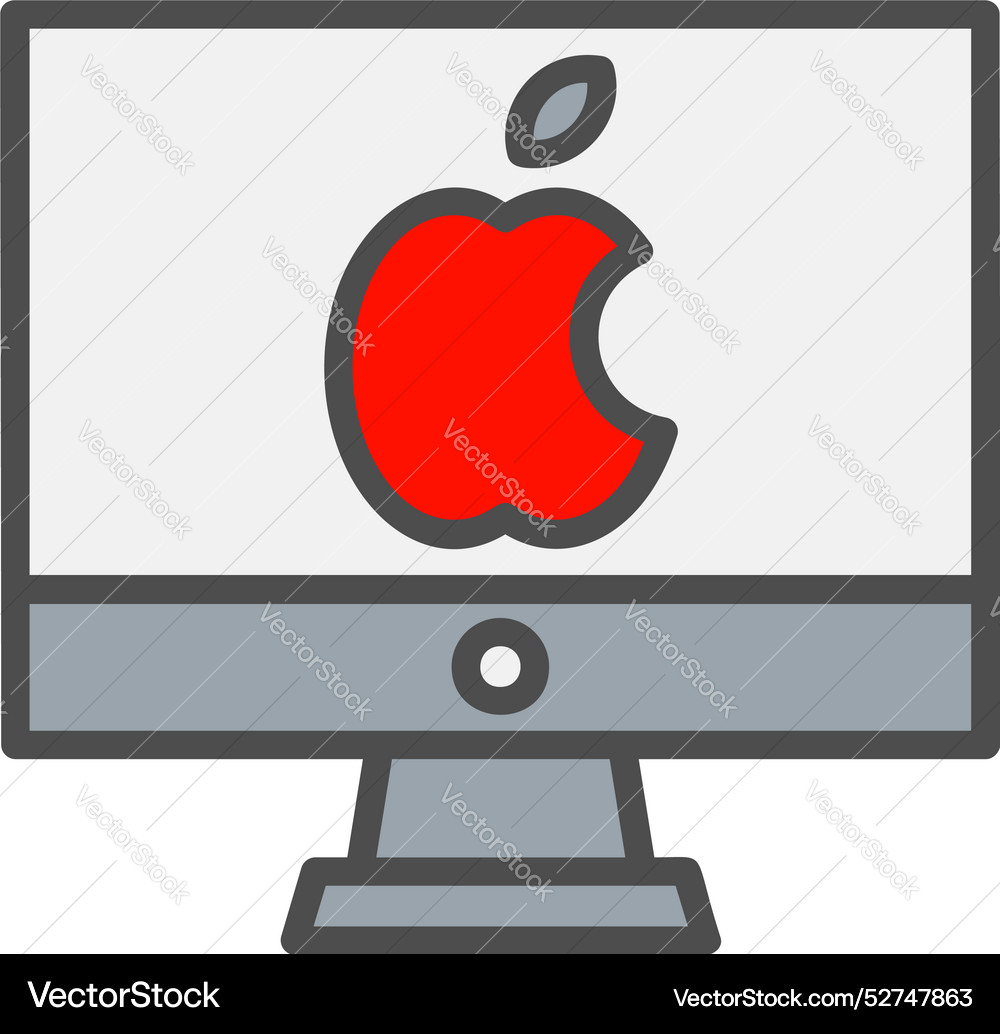 Mac line filled icon design Royalty Free Vector Image